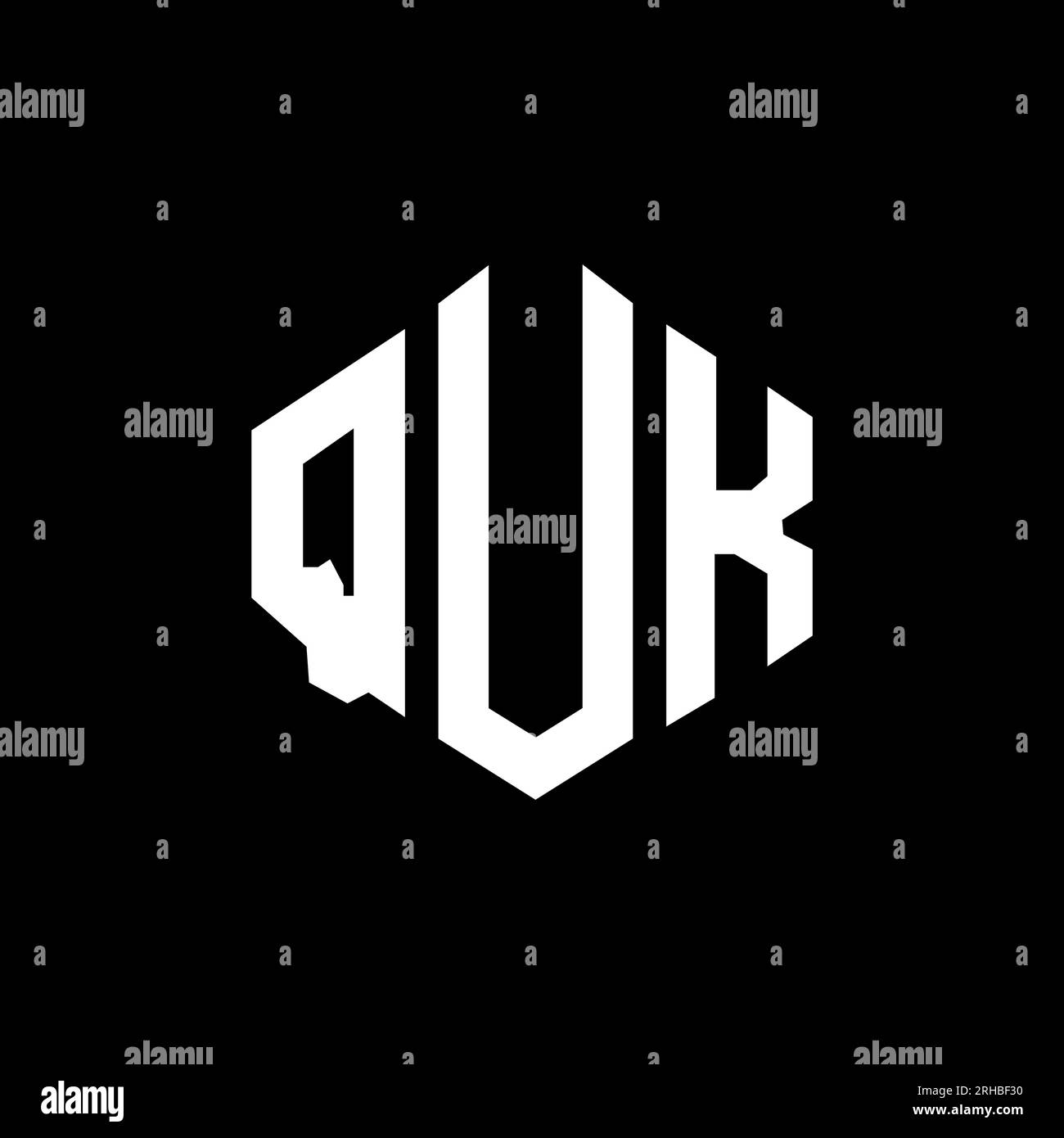 QUK letter logo design with polygon shape. QUK polygon and cube shape ...