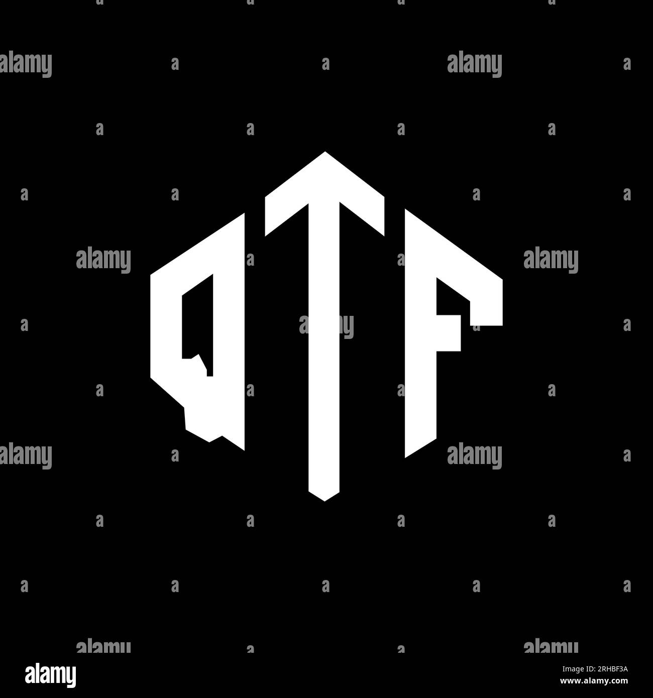 QTF letter logo design with polygon shape. QTF polygon and cube shape ...