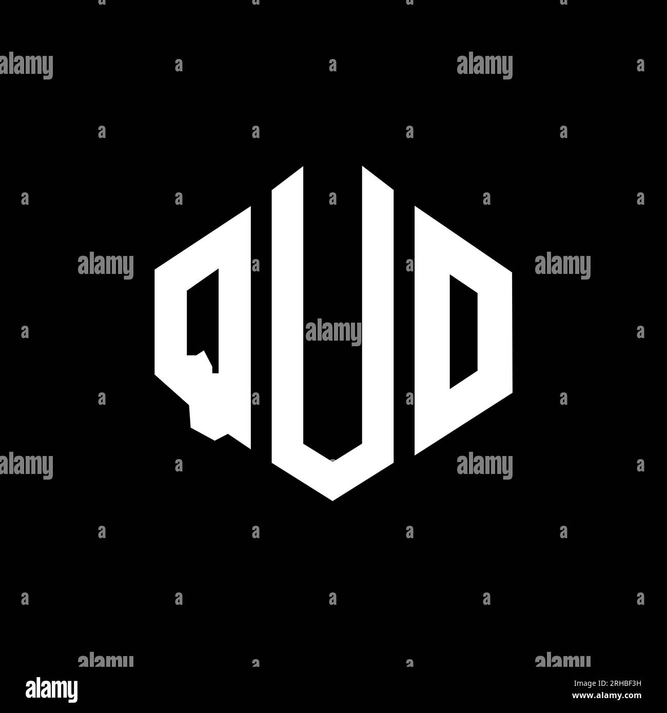 QUO letter logo design with polygon shape. QUO polygon and cube shape ...