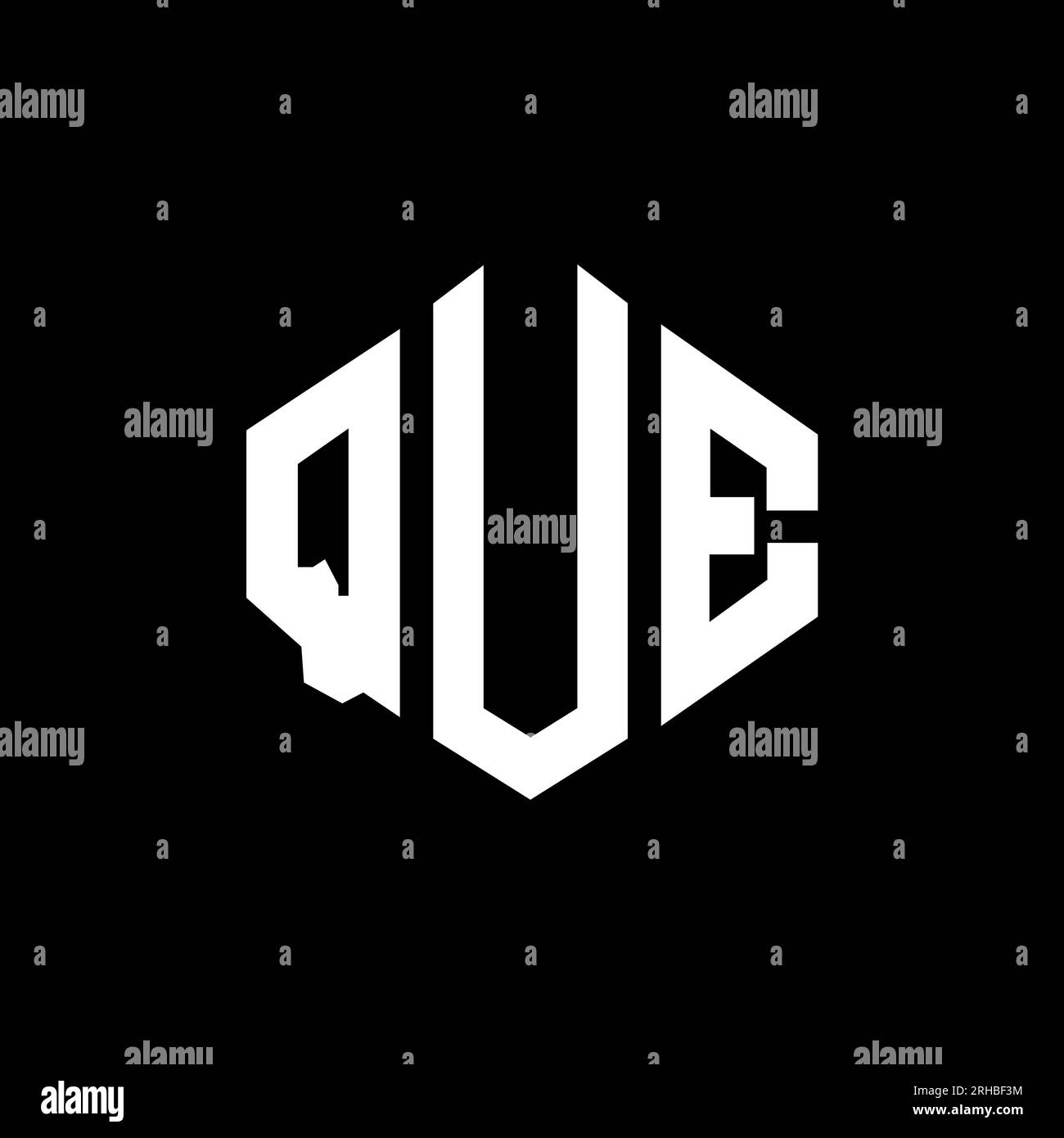 QUE letter logo design with polygon shape. QUE polygon and cube shape ...