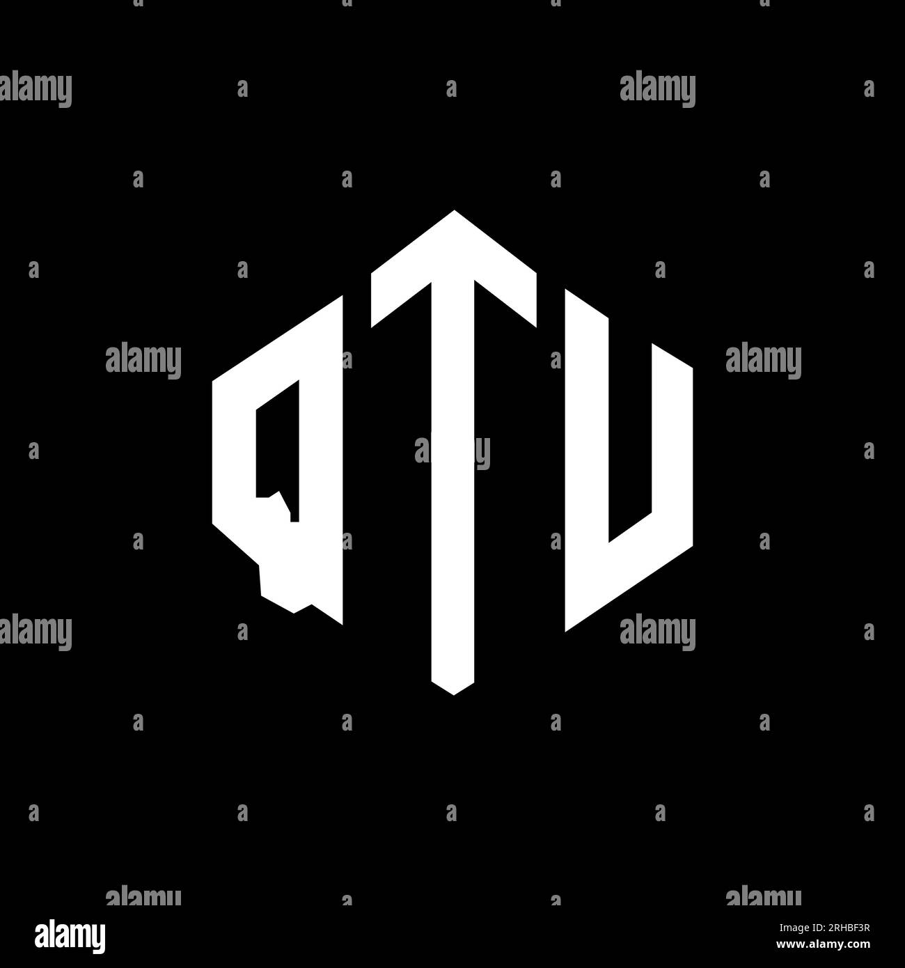 QTU letter logo design with polygon shape. QTU polygon and cube shape ...