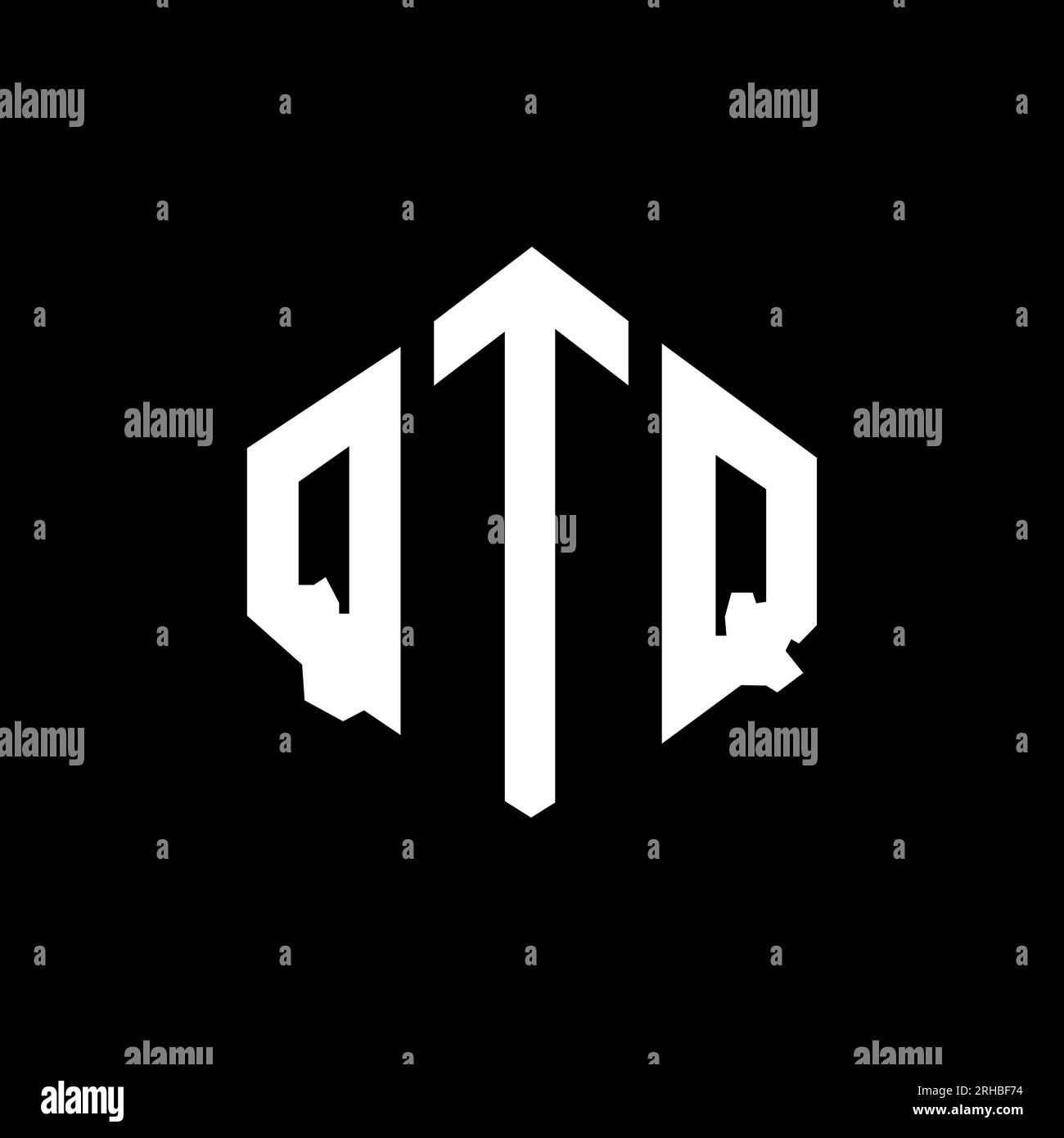 QTQ letter logo design with polygon shape. QTQ polygon and cube shape ...