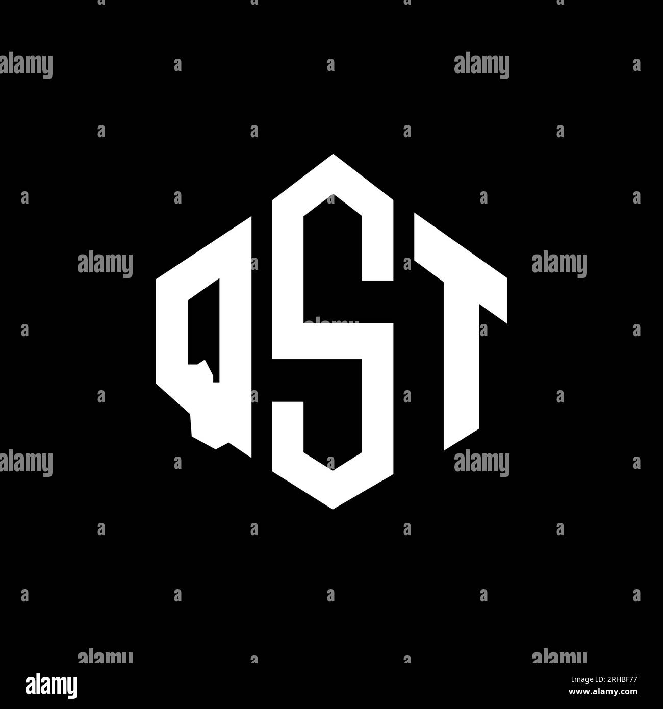 QST letter logo design with polygon shape. QST polygon and cube shape ...