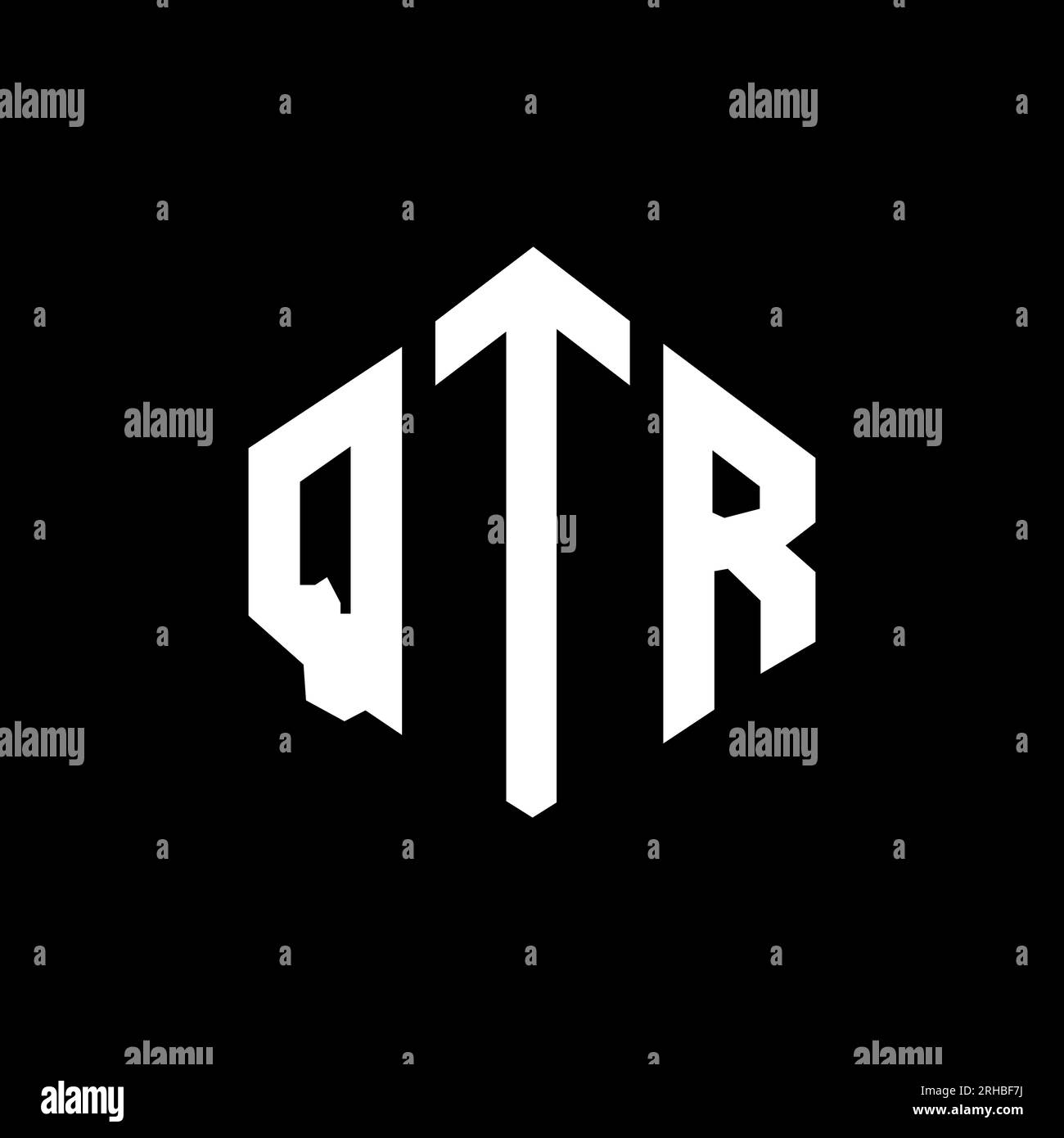 QTR letter logo design with polygon shape. QTR polygon and cube shape ...