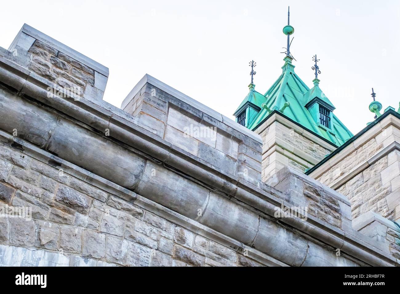 Small section of the historic wall at Old Quebec City. Old Quebec is ...