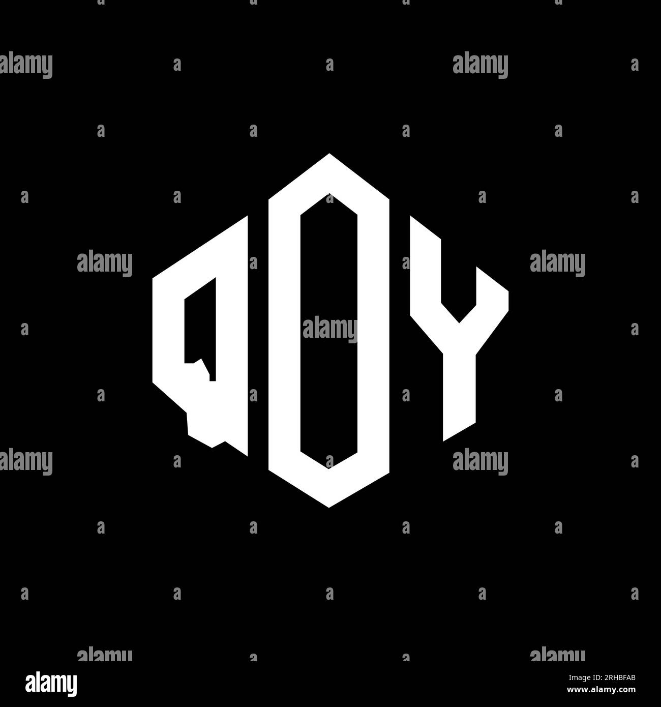 QOY letter logo design with polygon shape. QOY polygon and cube shape ...