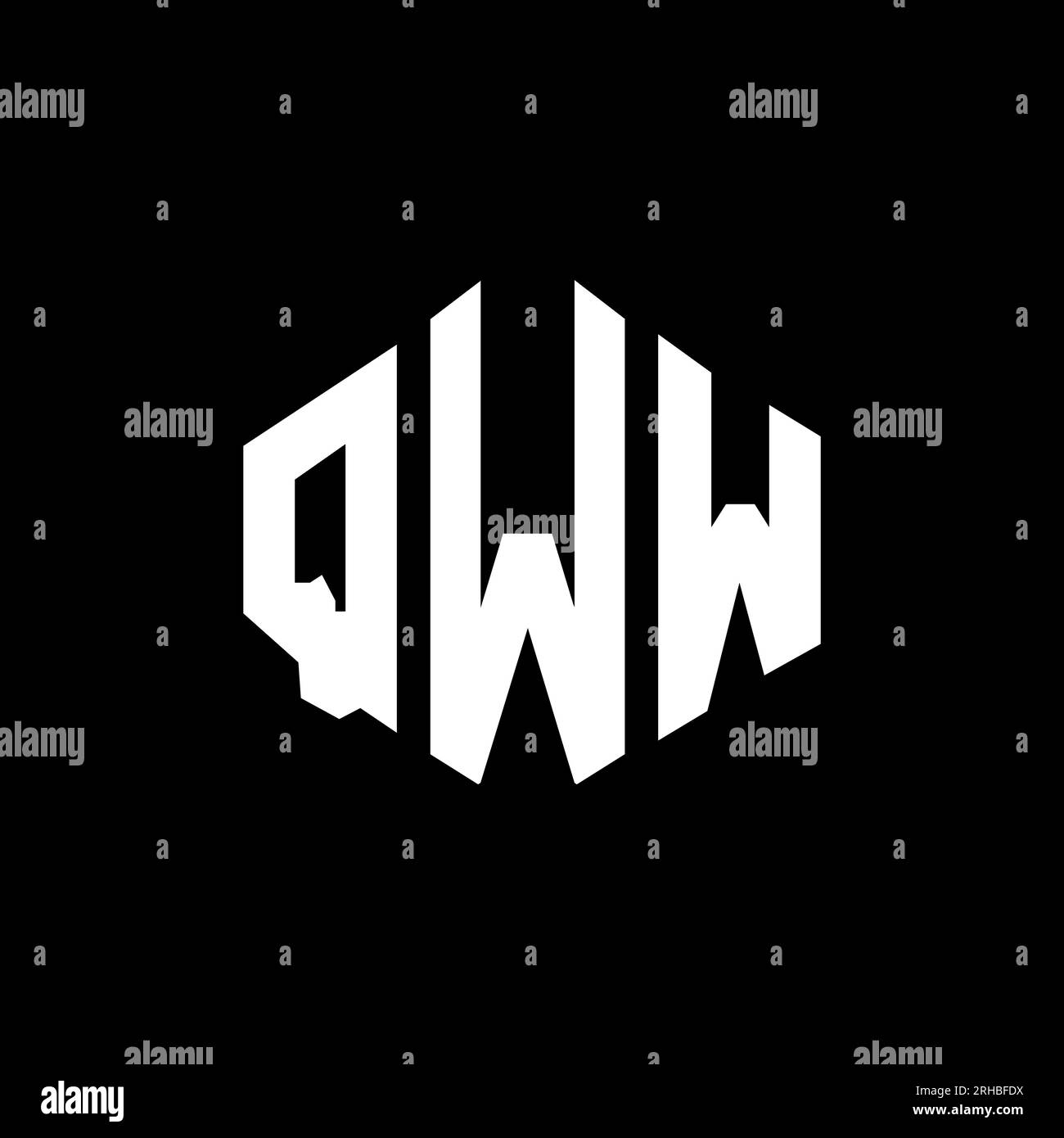 QWW letter logo design with polygon shape. QWW polygon and cube shape ...