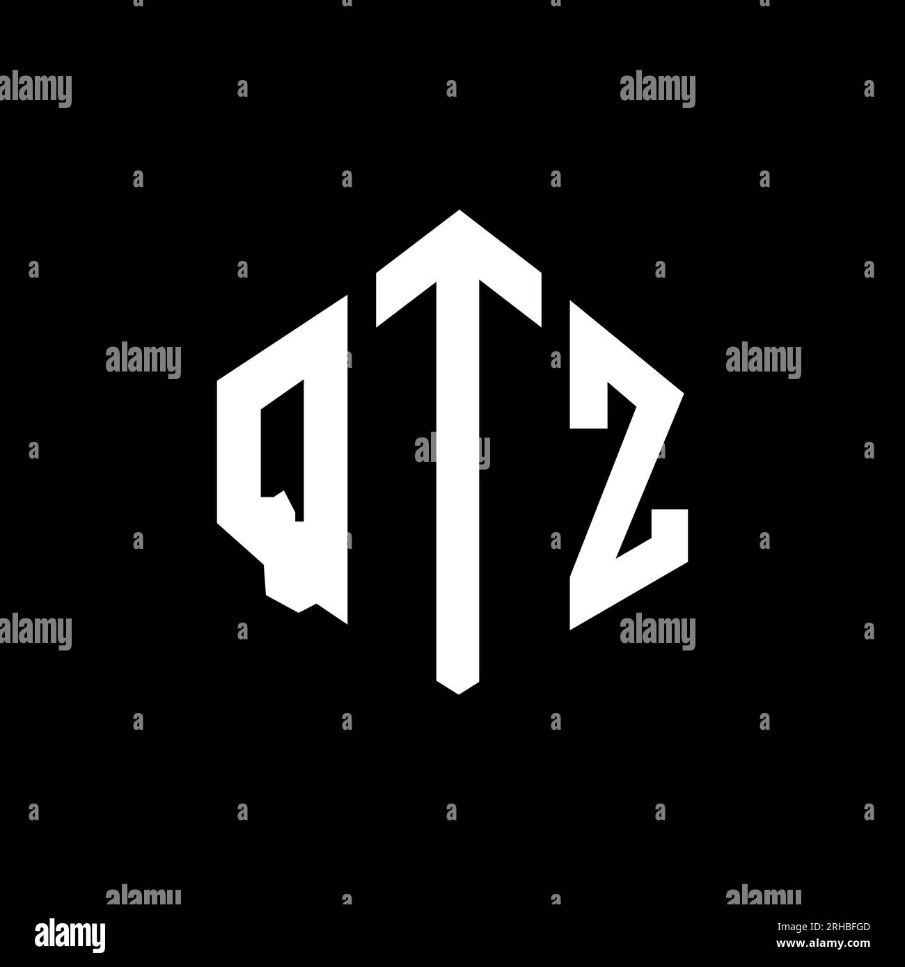QTZ letter logo design with polygon shape. QTZ polygon and cube shape ...