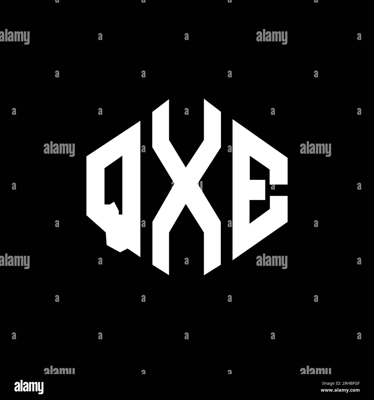 QXE letter logo design with polygon shape. QXE polygon and cube shape ...