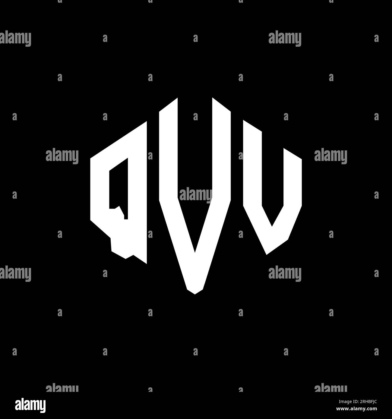 QVV letter logo design with polygon shape. QVV polygon and cube shape ...