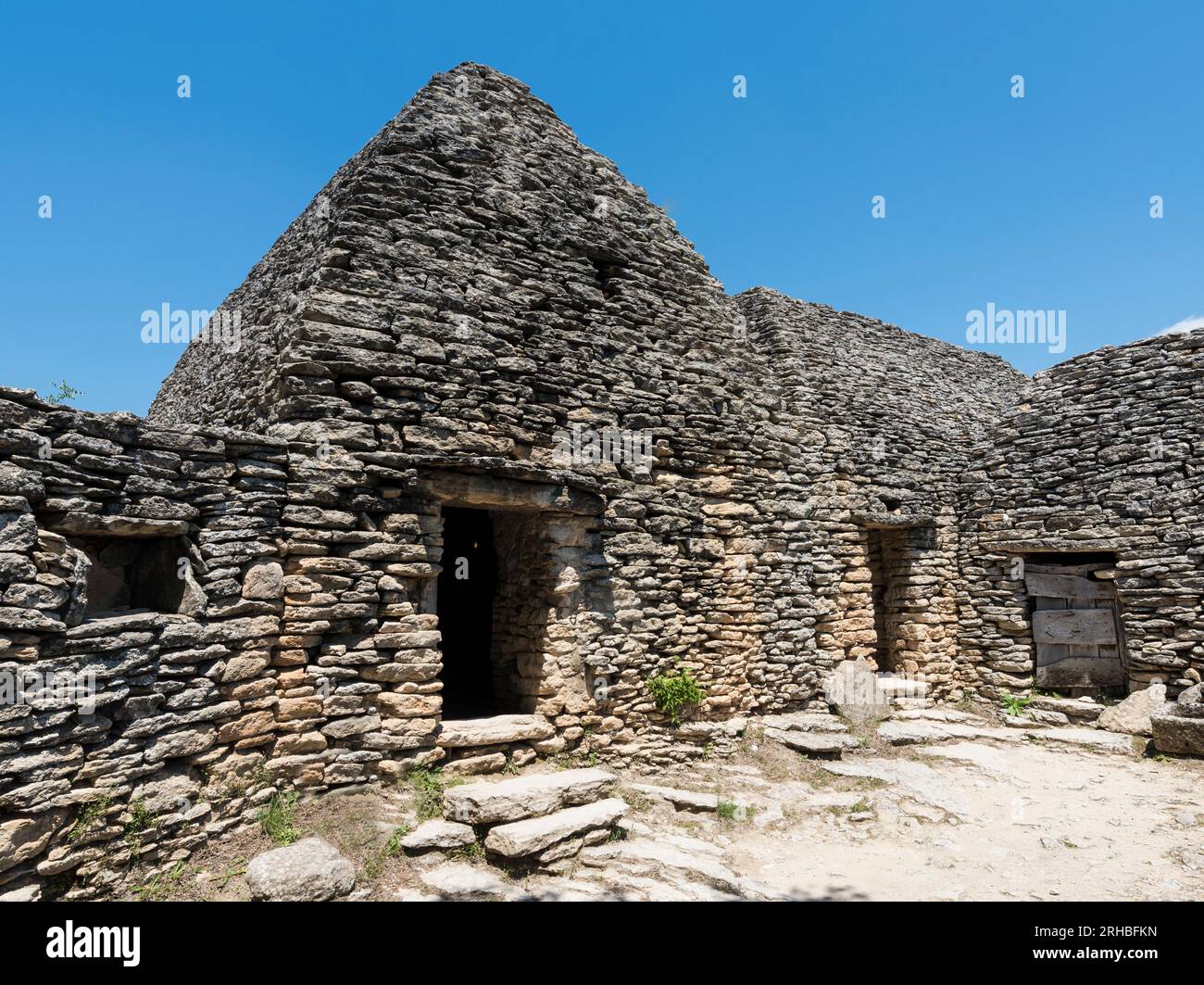 Ancient stone buildings, Bories village, Gordes, Provence-Alpes-Cote d ...