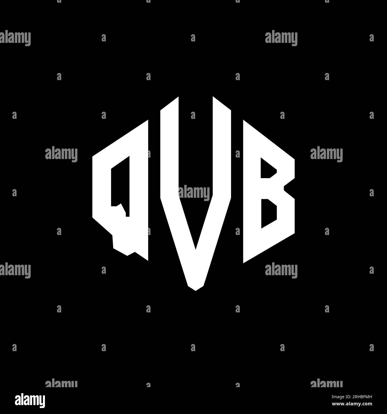 QVB letter logo design with polygon shape. QVB polygon and cube shape ...