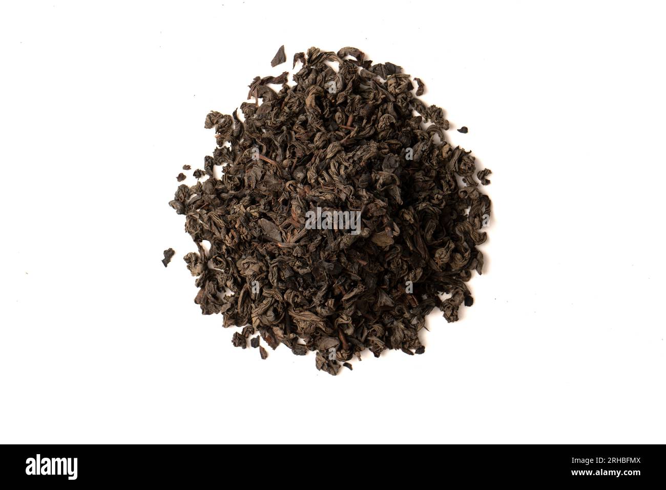 Dried tea leaves isolated on a white background. Top view Stock Photo ...