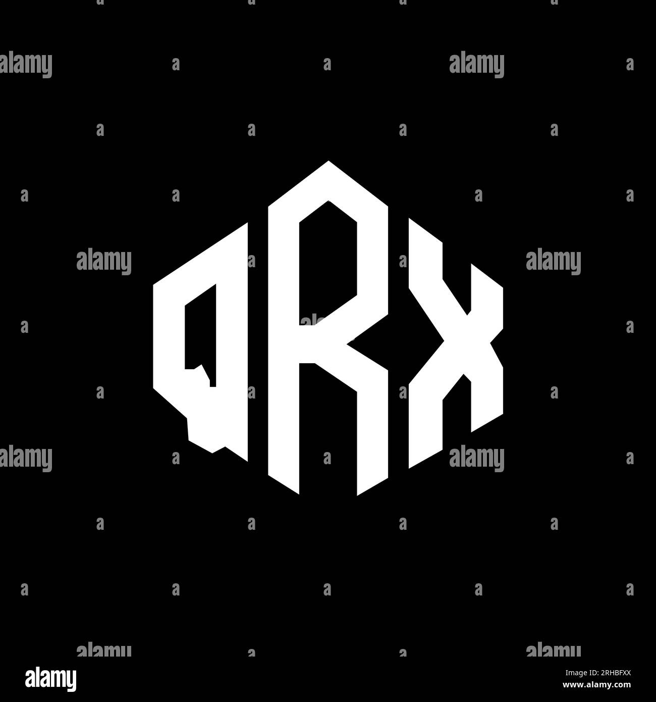 QRX letter logo design with polygon shape. QRX polygon and cube shape ...