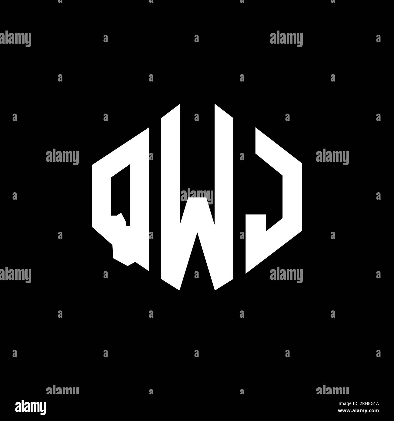 QWJ letter logo design with polygon shape. QWJ polygon and cube shape ...