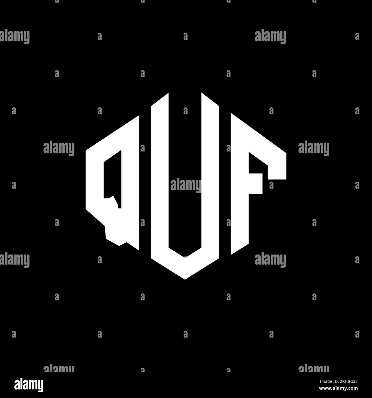 QUF letter logo design with polygon shape. QUF polygon and cube shape ...