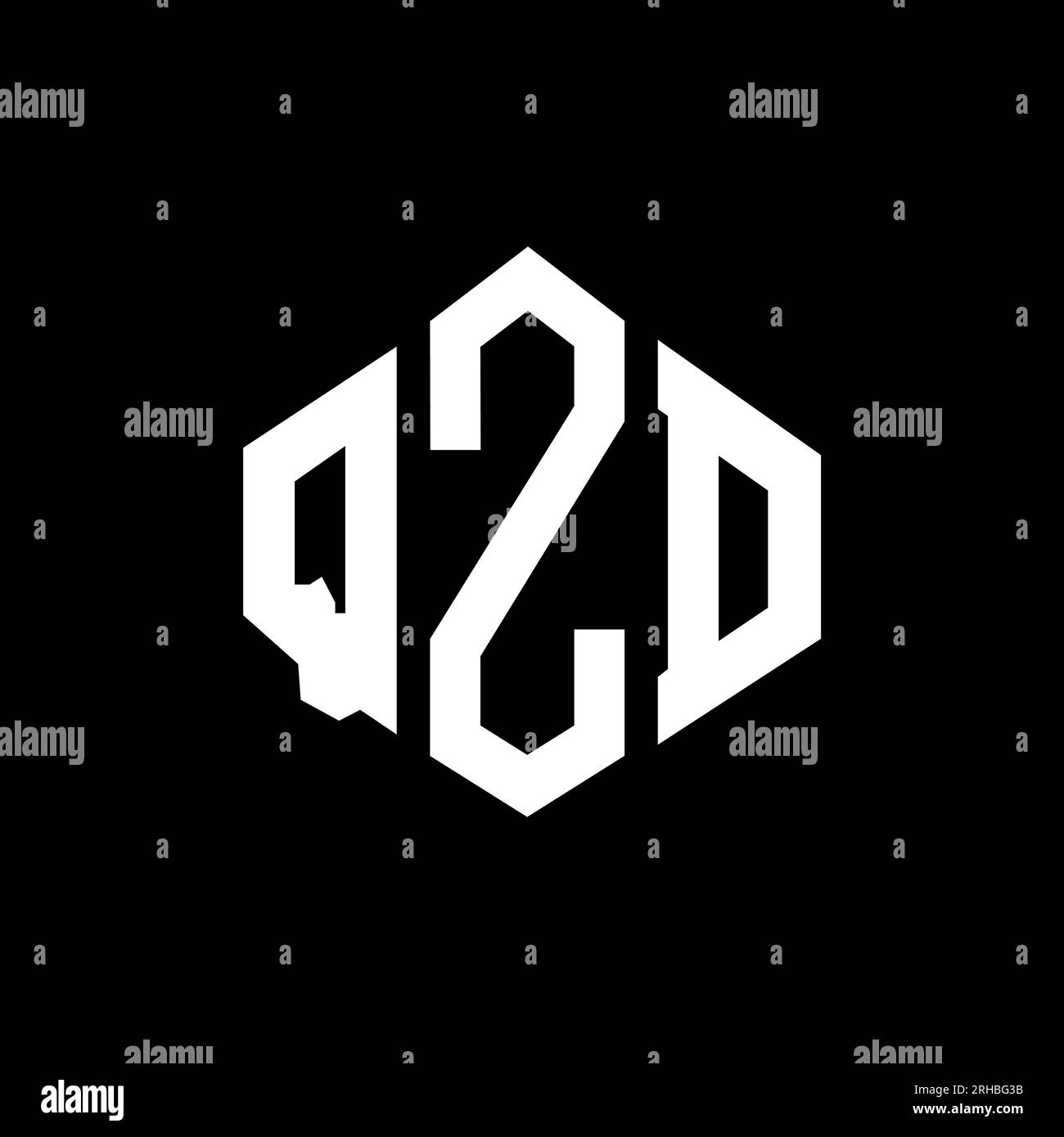 QZD letter logo design with polygon shape. QZD polygon and cube shape ...