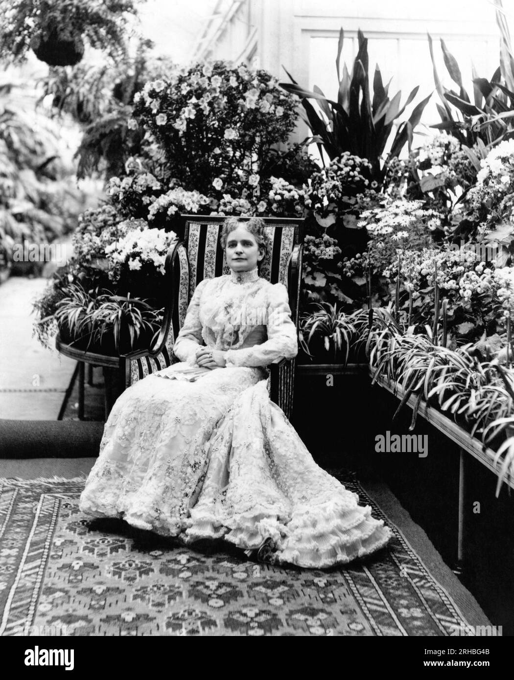 Washington, D.C.: c. 1900. Ida Saxton McKinley in the Conservatory of ...