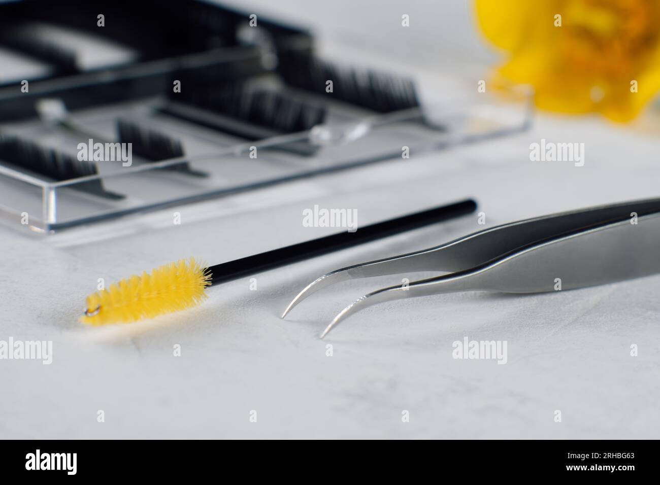 Pair of various tools for separating lashes throughout eyelash ...