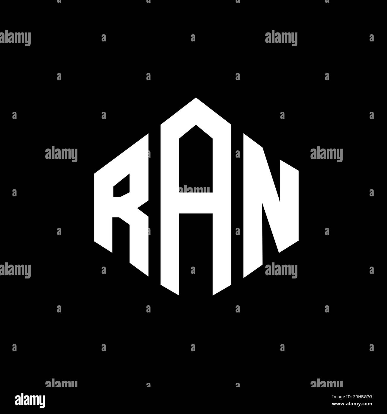 RAN letter logo design with polygon shape. RAN polygon and cube shape ...