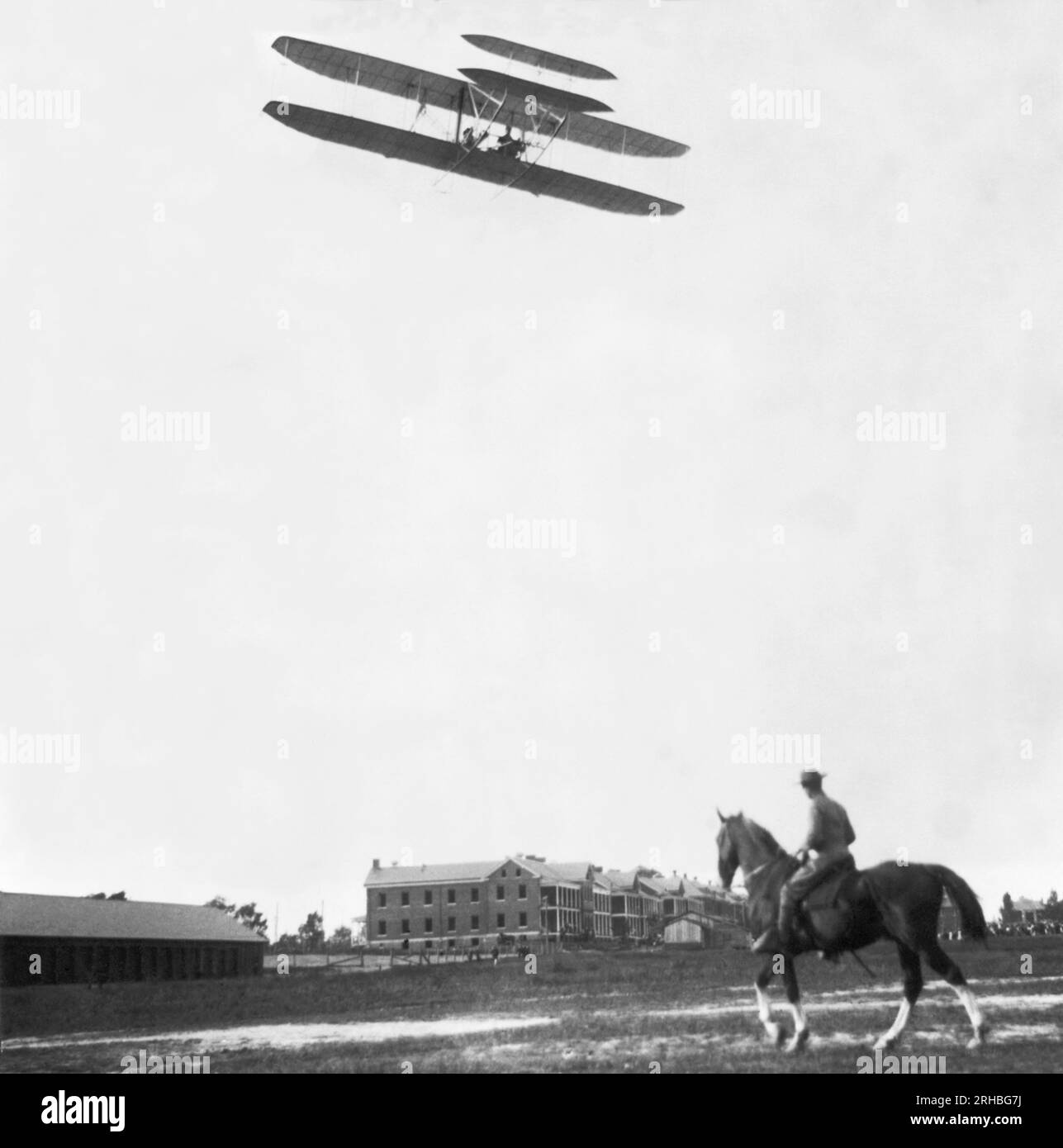 Fort Myers, Virginia: September, 1907 Orville Wright making a test ...