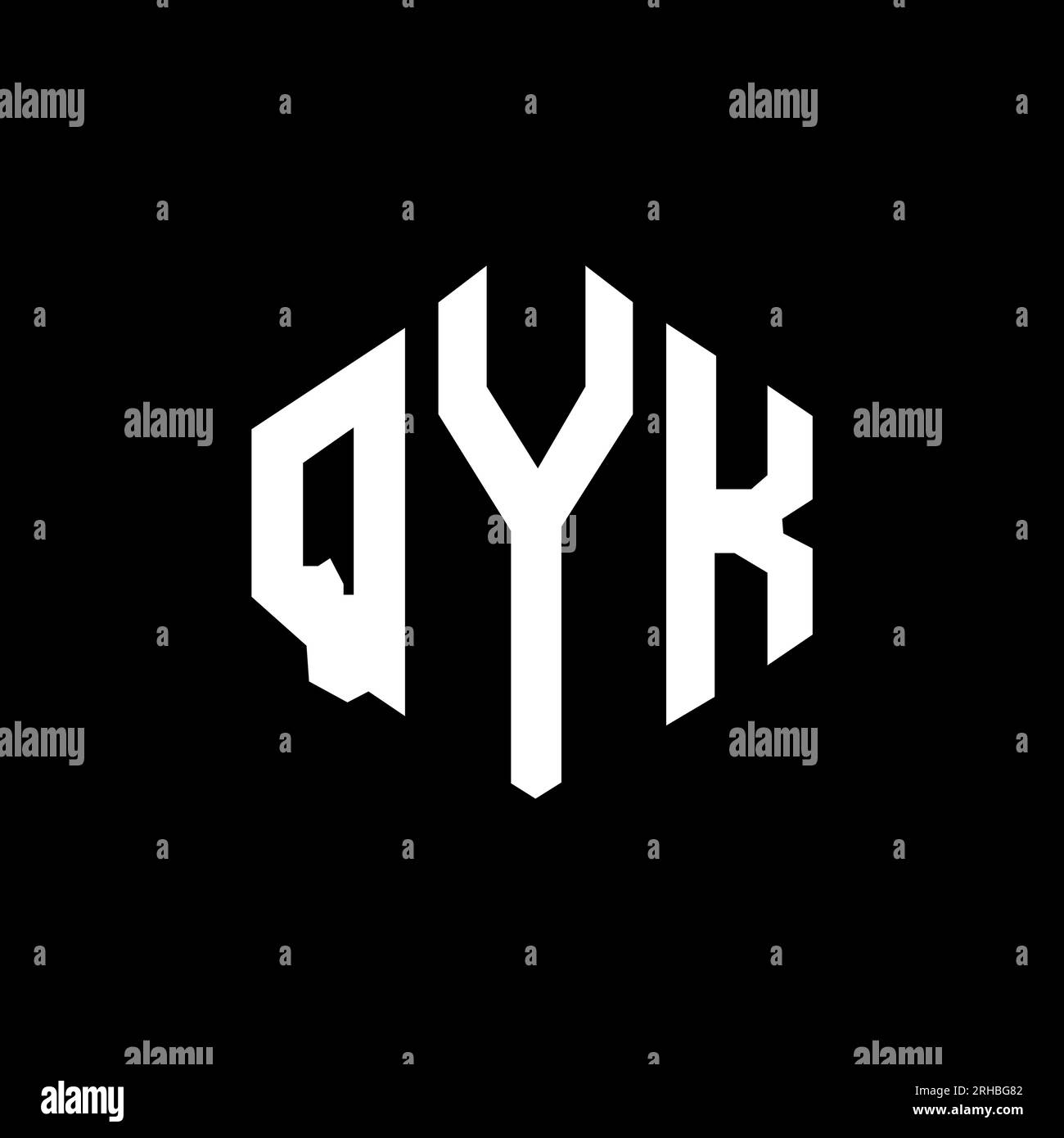 QYK letter logo design with polygon shape. QYK polygon and cube shape ...