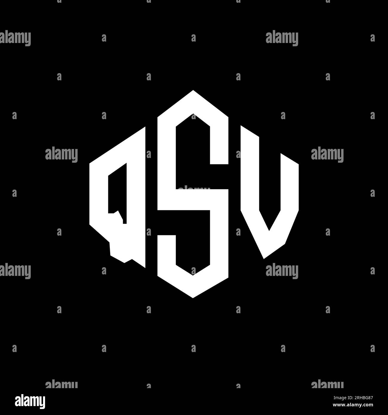 QSV letter logo design with polygon shape. QSV polygon and cube shape logo design. QSV hexagon ...