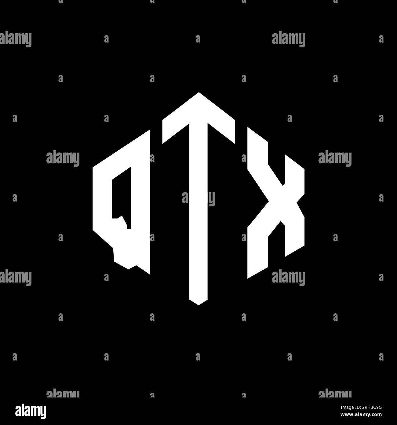 QTX letter logo design with polygon shape. QTX polygon and cube shape ...