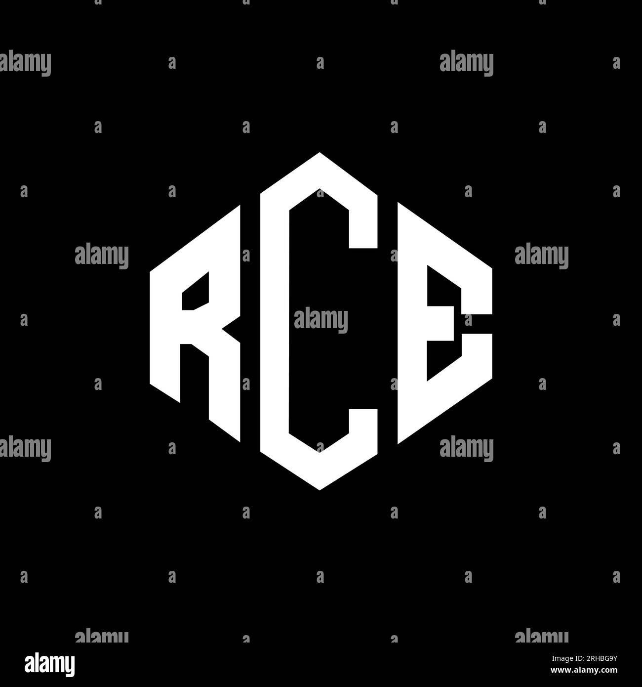 RCE letter logo design with polygon shape. RCE polygon and cube shape ...
