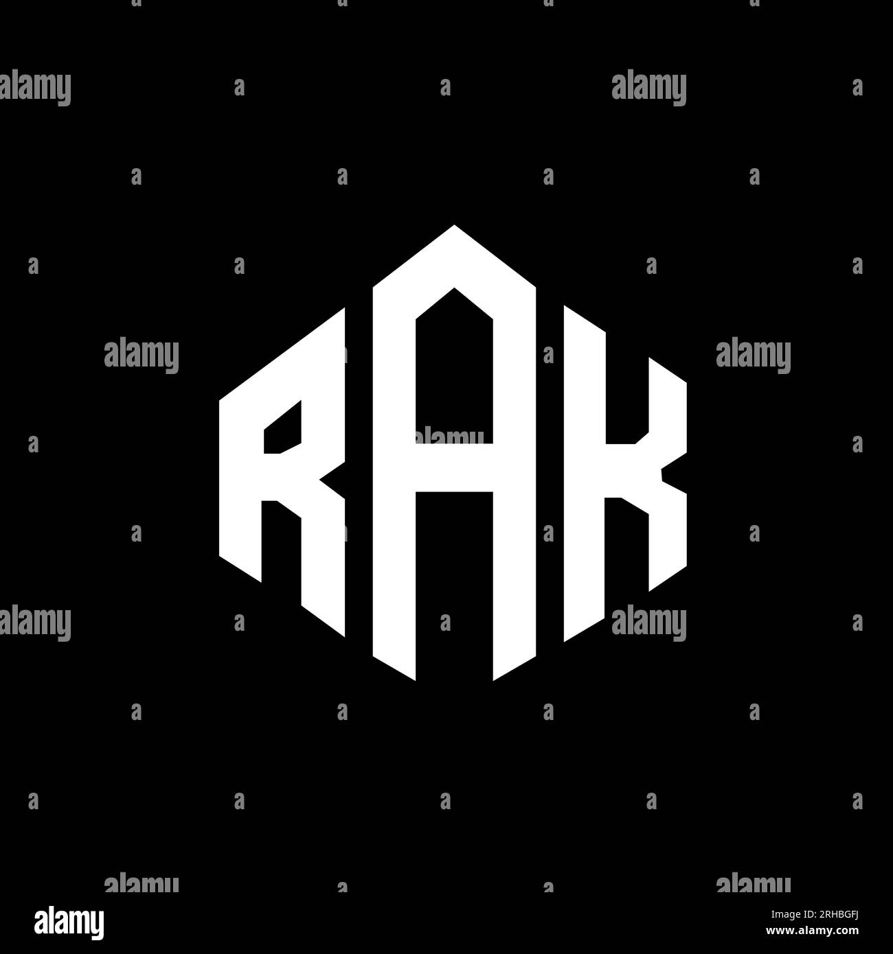 RAK letter logo design with polygon shape. RAK polygon and cube shape ...