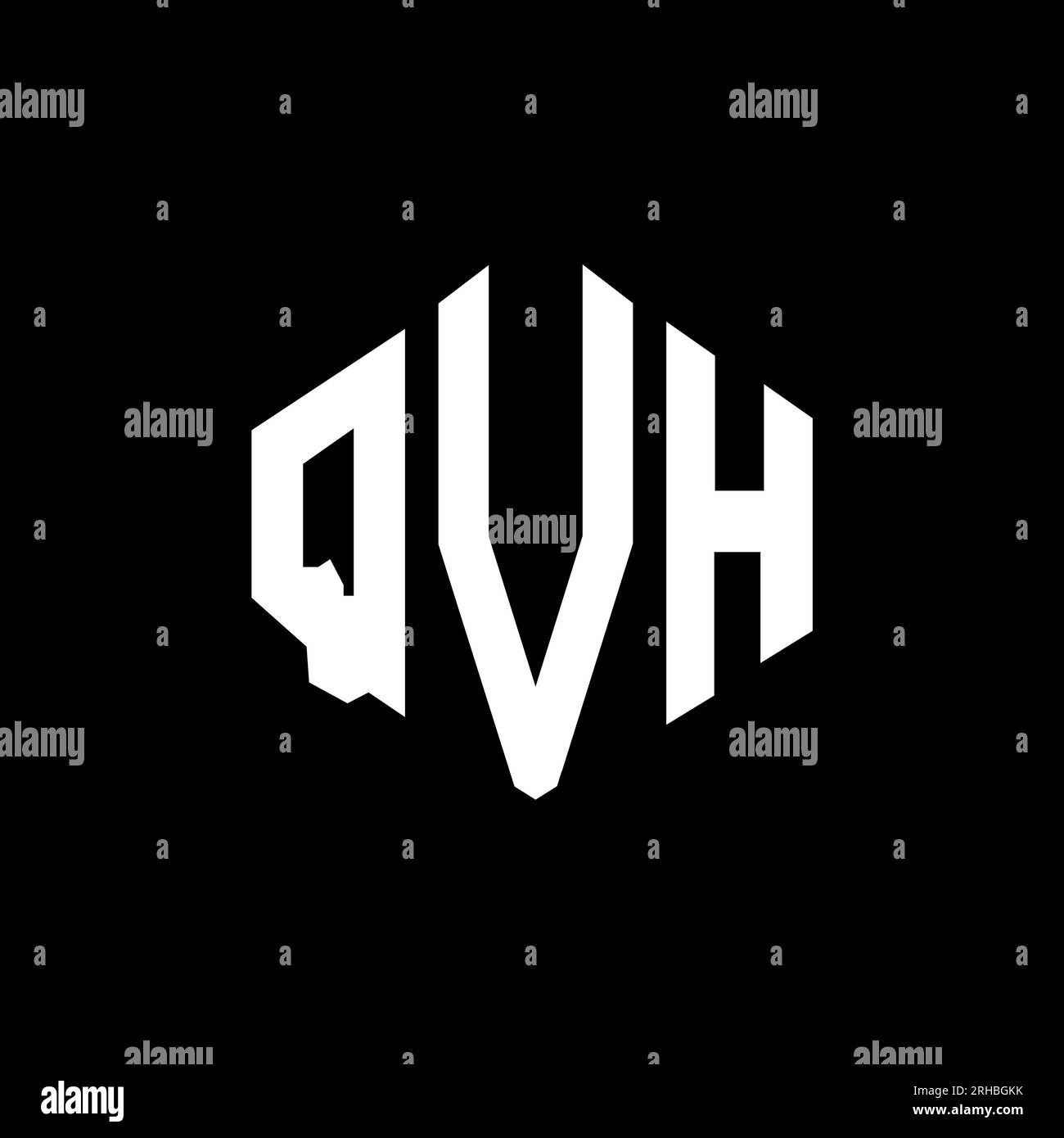 QVH letter logo design with polygon shape. QVH polygon and cube shape ...