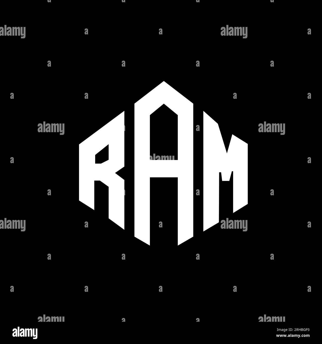 RAM letter logo design with polygon shape. RAM polygon and cube shape ...