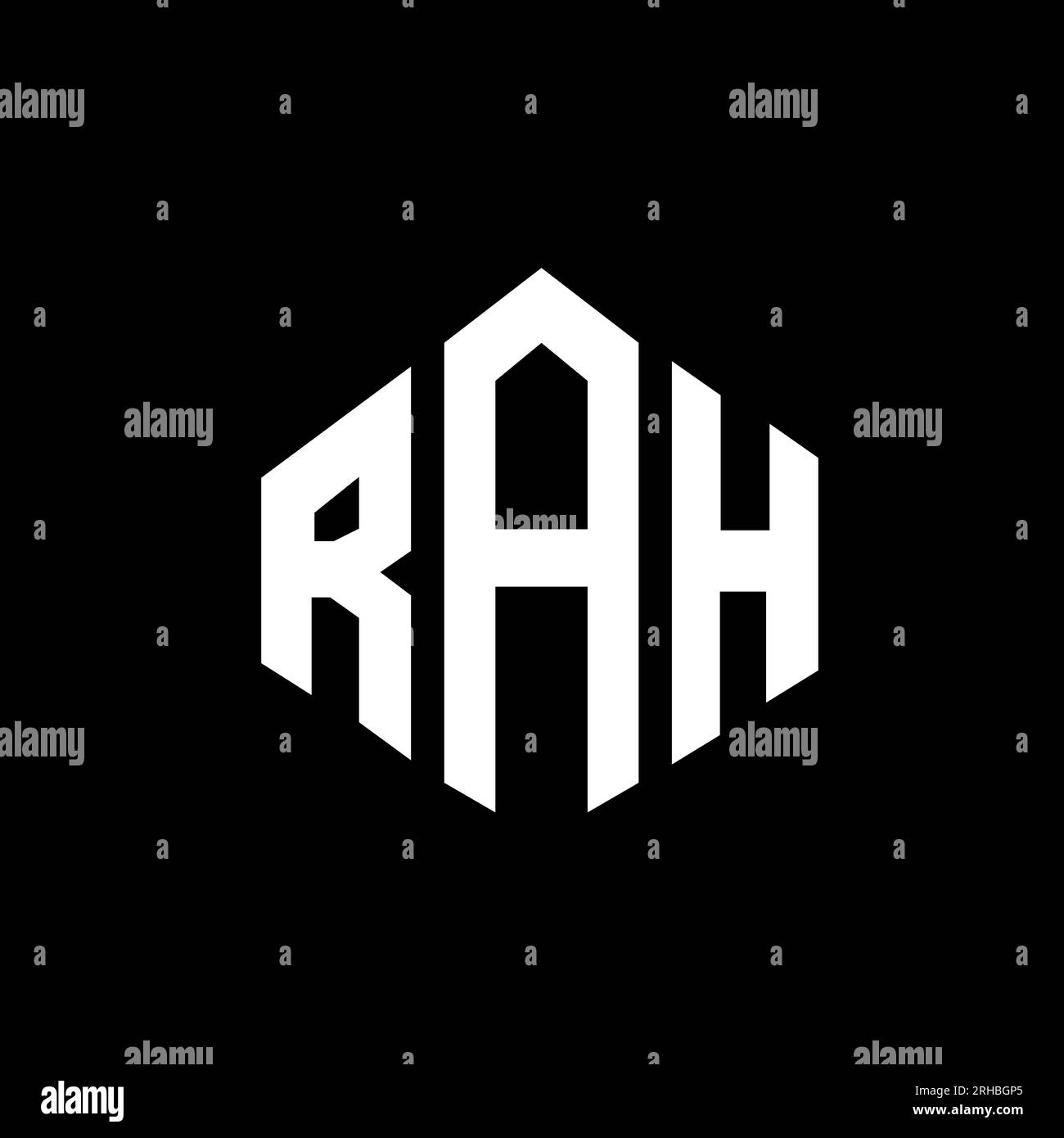 RAH letter logo design with polygon shape. RAH polygon and cube shape ...