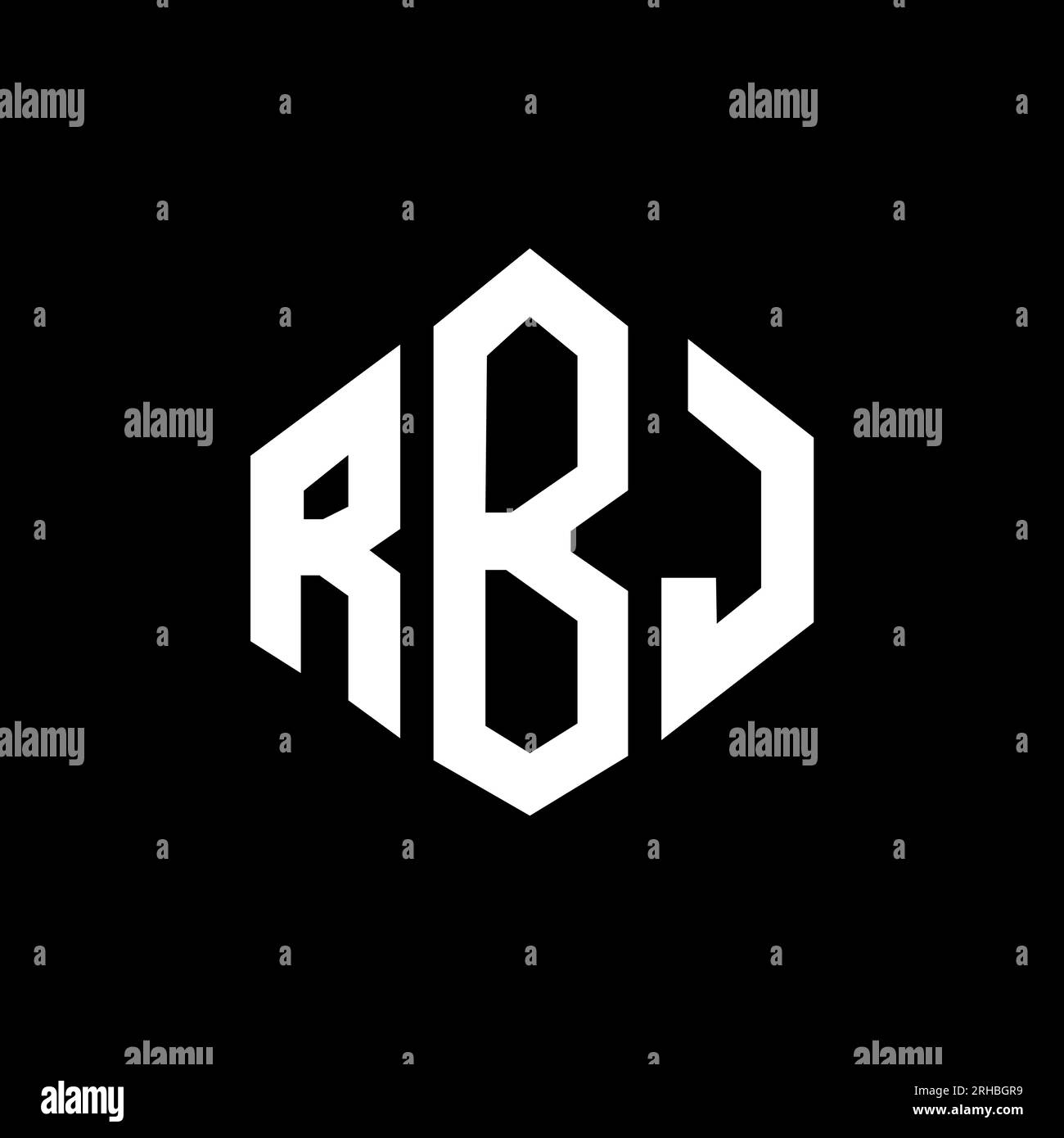 RBJ letter logo design with polygon shape. RBJ polygon and cube shape ...