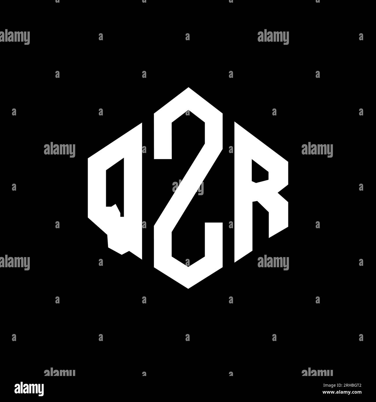 QZR letter logo design with polygon shape. QZR polygon and cube shape ...