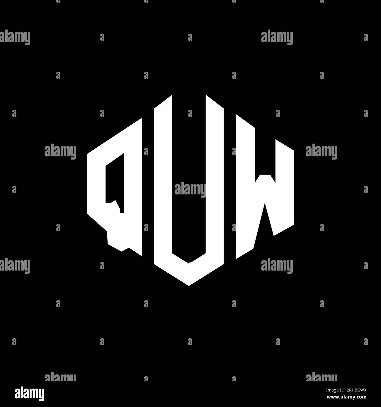 QUW letter logo design with polygon shape. QUW polygon and cube shape ...