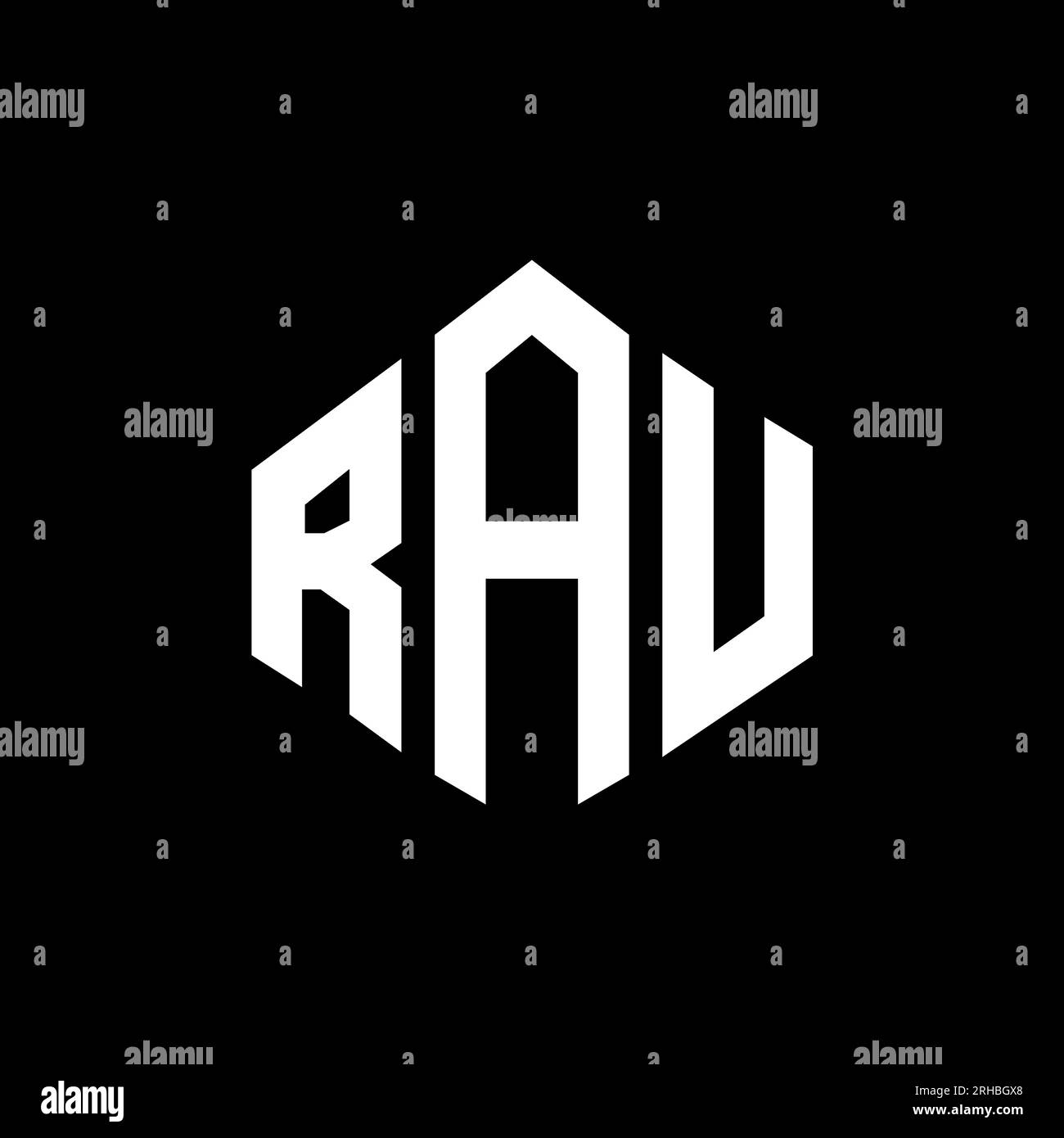 RAU letter logo design with polygon shape. RAU polygon and cube shape ...