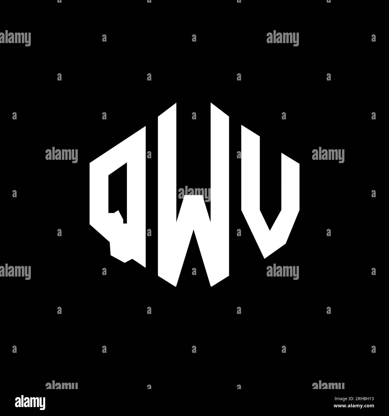 QWV letter logo design with polygon shape. QWV polygon and cube shape ...
