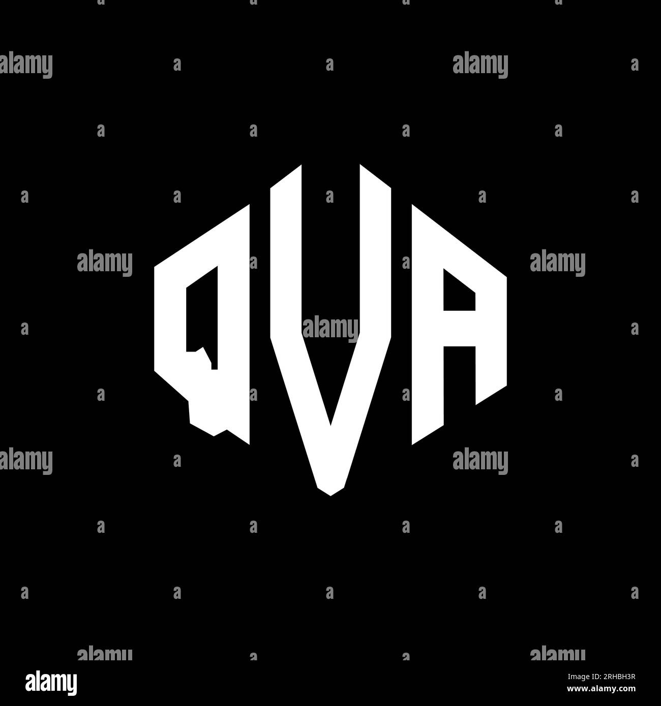 QVA letter logo design with polygon shape. QVA polygon and cube shape ...