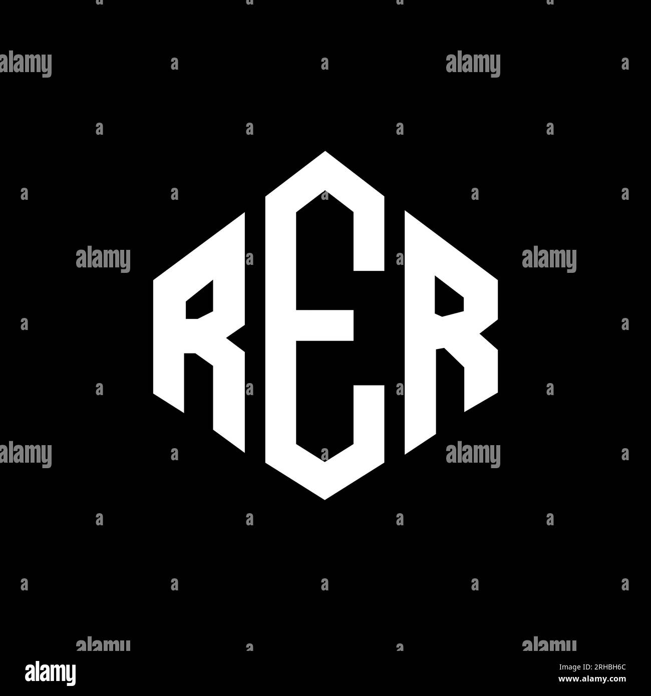 RER letter logo design with polygon shape. RER polygon and cube shape ...