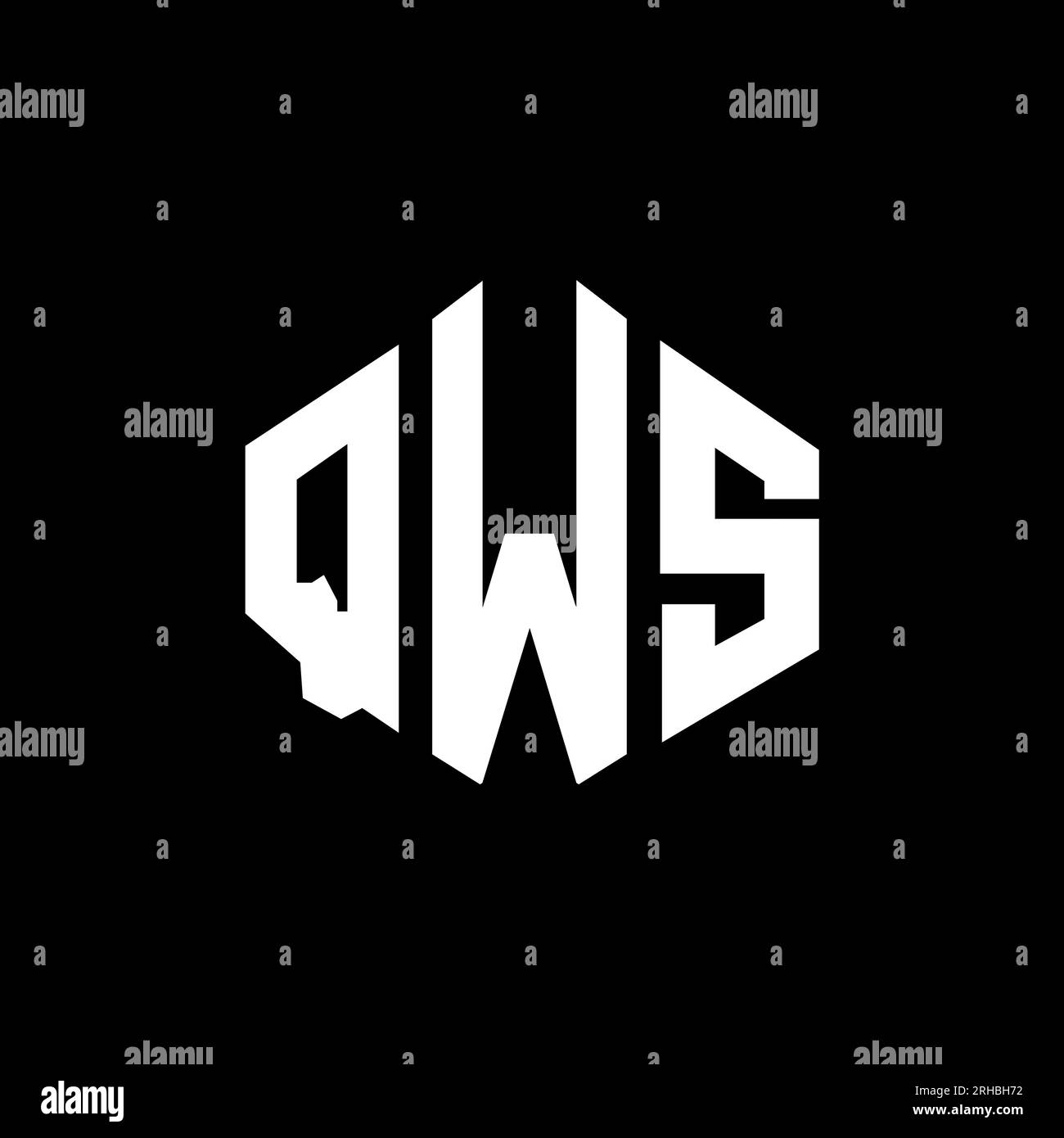 QWS letter logo design with polygon shape. QWS polygon and cube shape ...