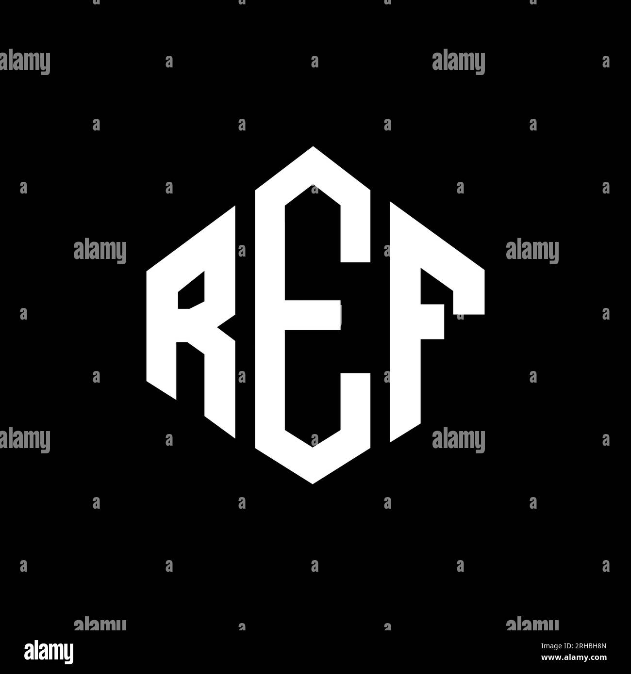 REF letter logo design with polygon shape. REF polygon and cube shape ...