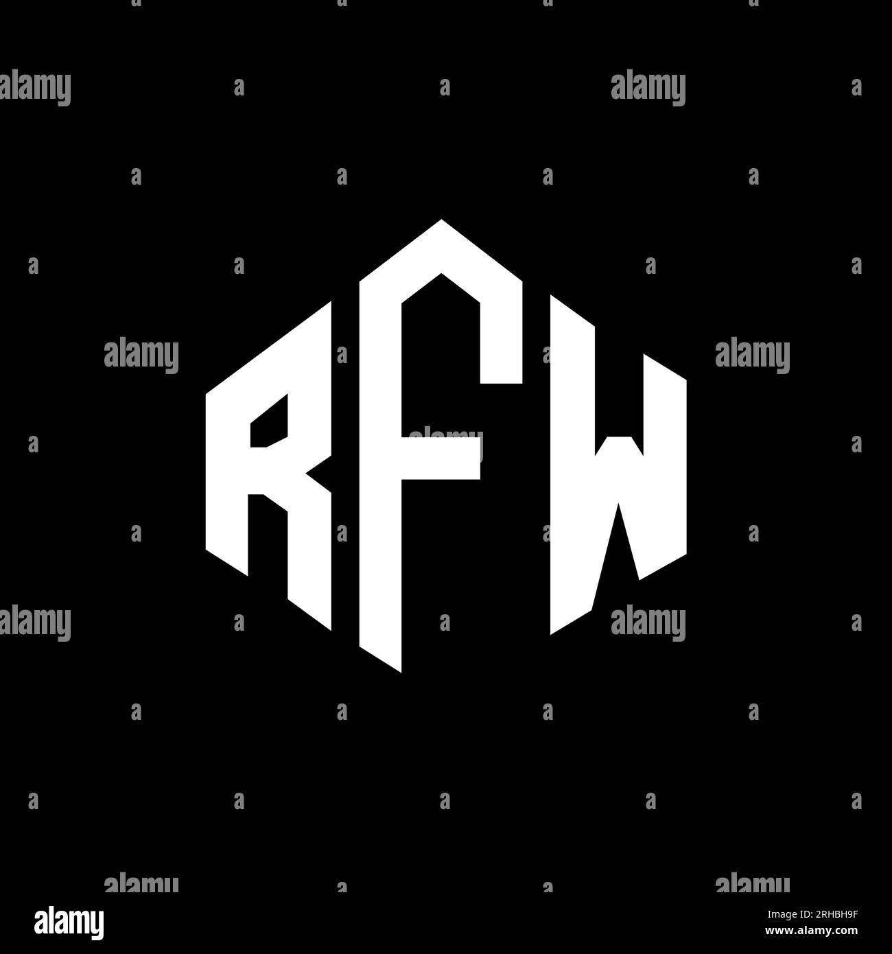 RFW letter logo design with polygon shape. RFW polygon and cube shape ...