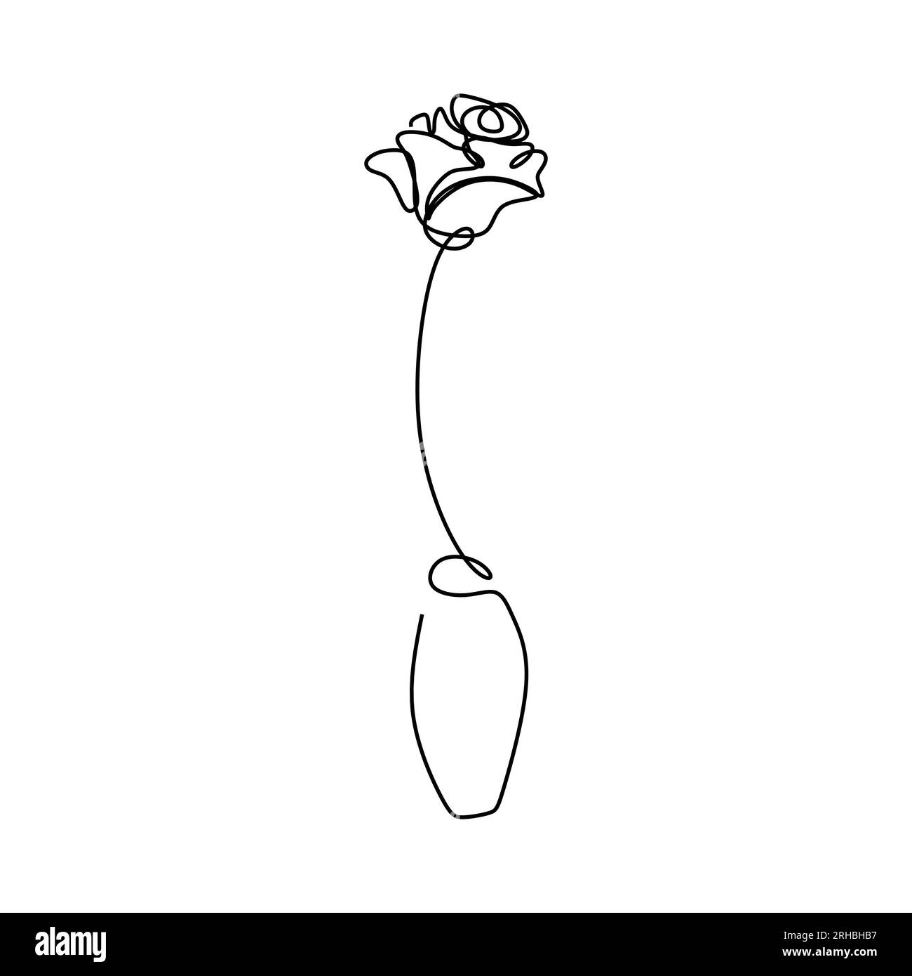 Continuous line art drawing of flower vector illustration. Minimalist ...