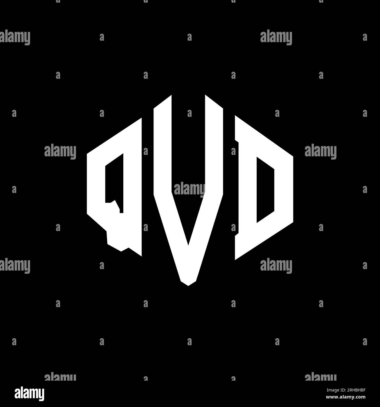 QVD letter logo design with polygon shape. QVD polygon and cube shape ...