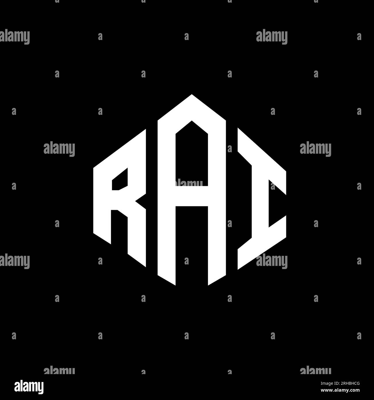 RAI letter logo design with polygon shape. RAI polygon and cube shape ...