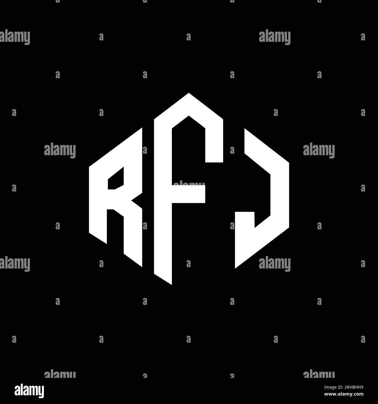 RFJ letter logo design with polygon shape. RFJ polygon and cube shape ...