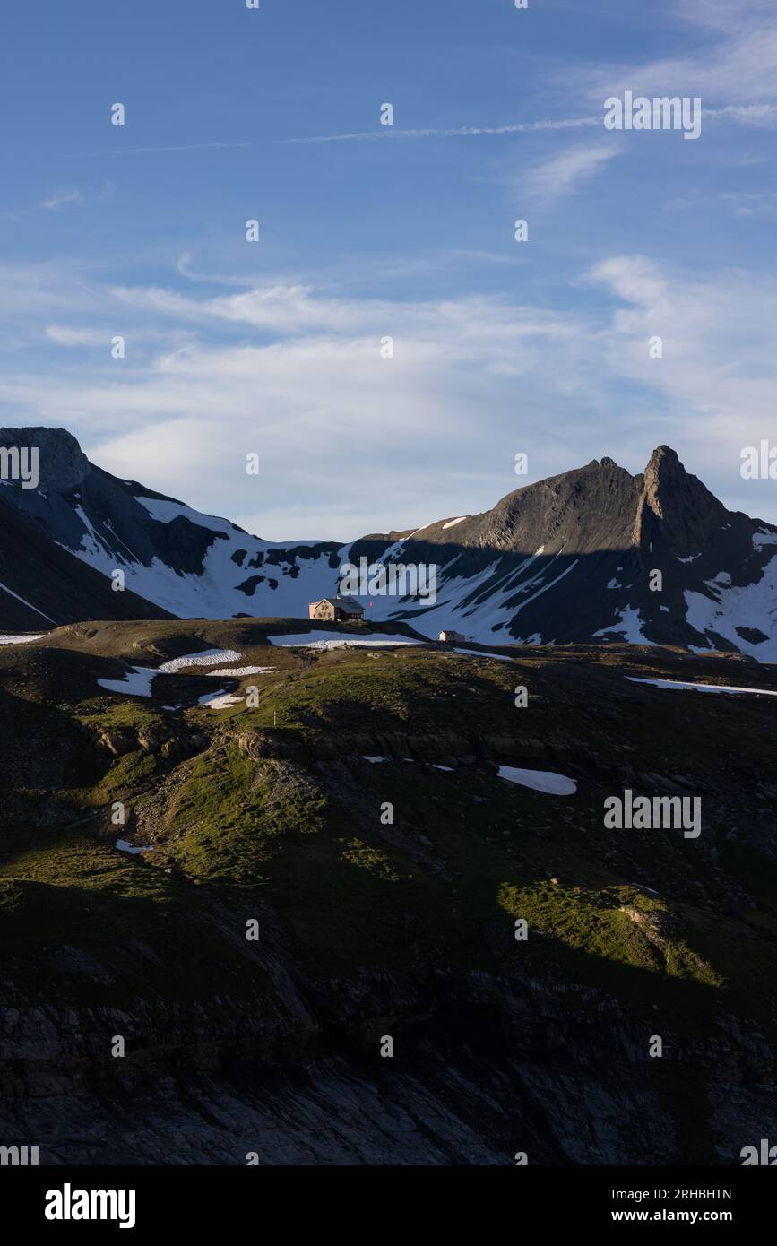 Amazing alpine lake called Limmerensee in the heart of canton Glarus in ...
