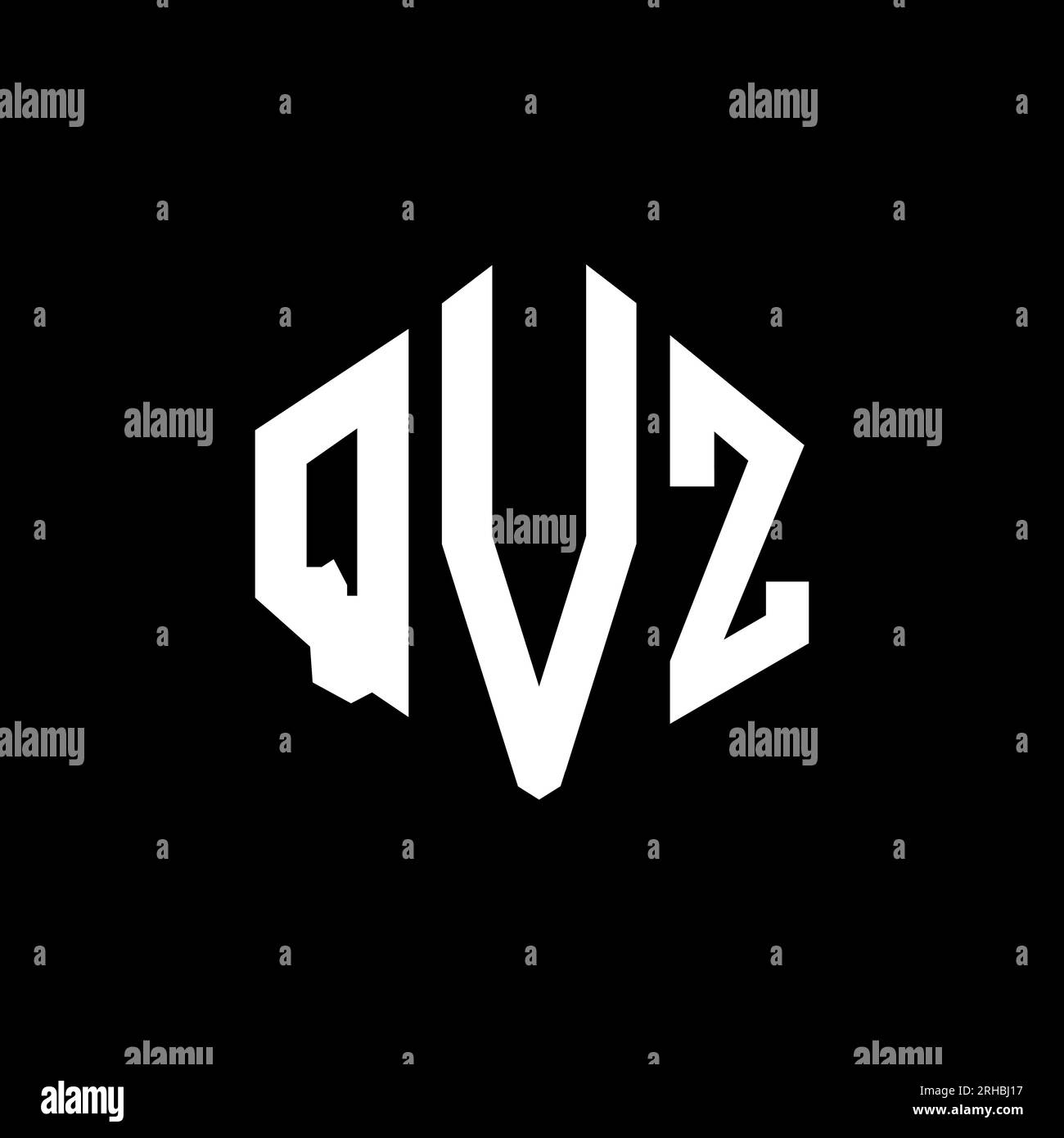 QVZ letter logo design with polygon shape. QVZ polygon and cube shape ...