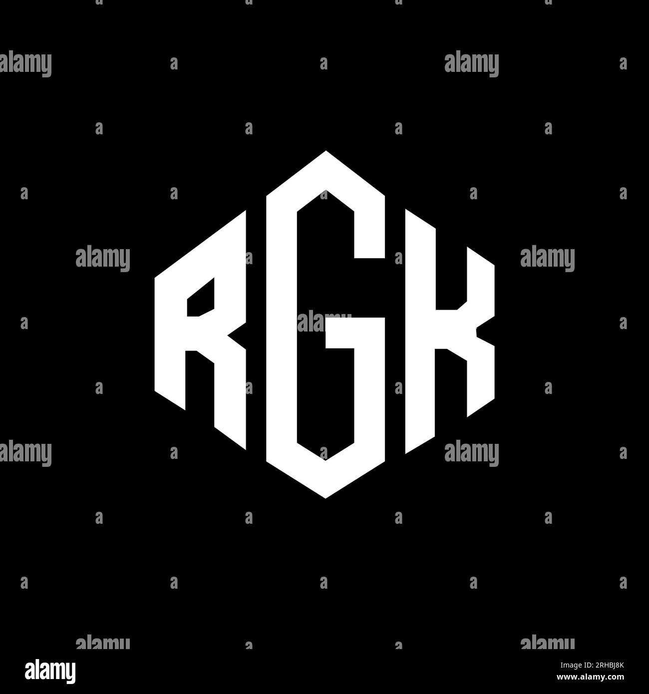 RGK letter logo design with polygon shape. RGK polygon and cube shape logo design. RGK hexagon ...